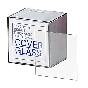 Vabiooth 100 Pcs 22x22mm Microscope Cover Square Coverslips Cover Glass for Monocular Binocular Trinocular Microscopes