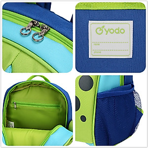 Yodo Little Kids School Bag Pre-K Toddler Backpack - Reflective Fins, Name Tag and Chest Strap, Shark