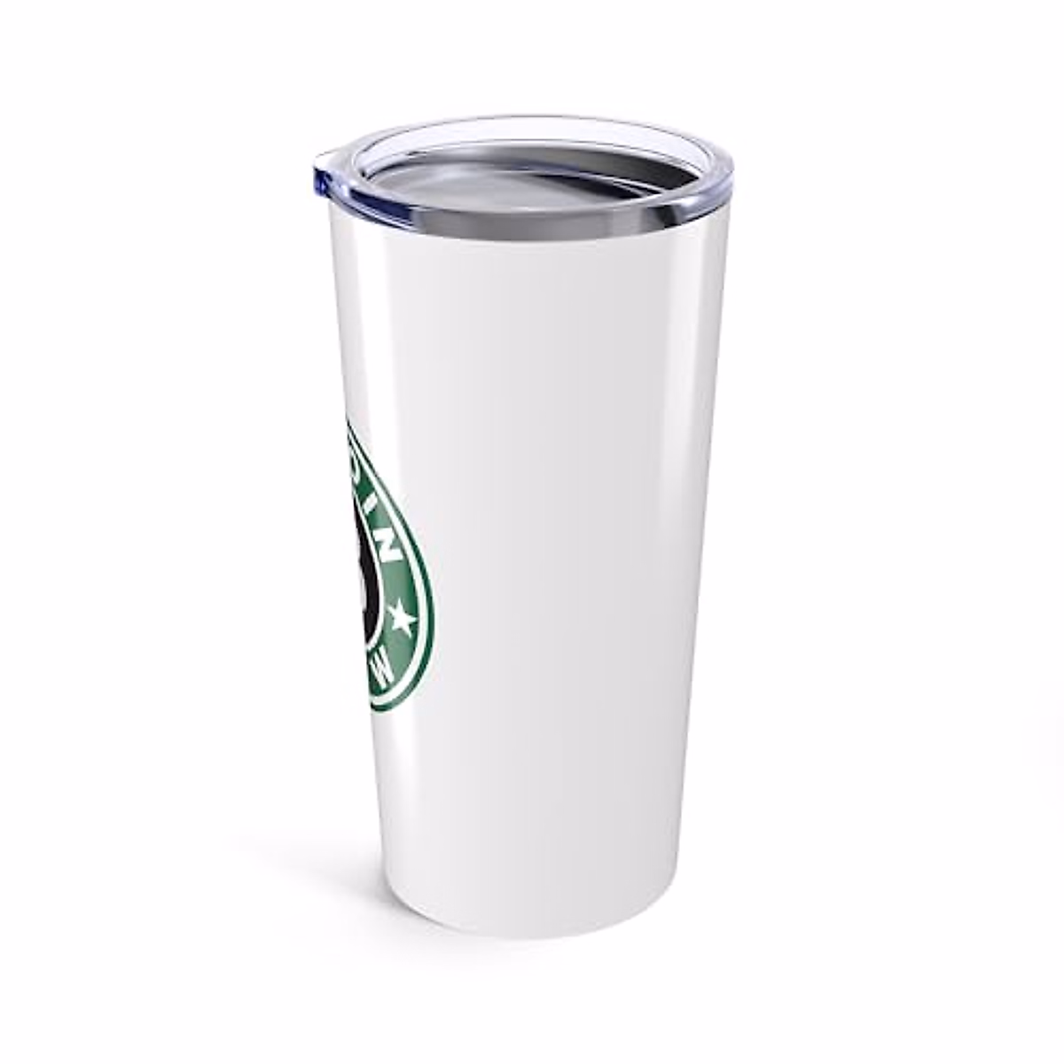 Crypto Coffee Tumbler | Bitcoin Brew Travel Mug | Stainless Steel | 20 oz | White