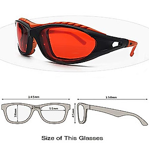 JILERWEAR Professional 180nm-540nm OD 6+ Violet/Blue/Green Laser Safety Glasses for 405nm, 445nm, 450nm,473nm, 532nm Laser Lightweight and Fashion Design