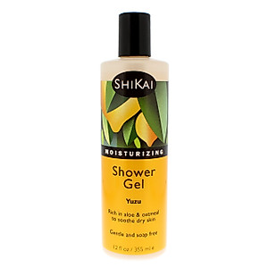 ShiKai Daily Moisturizing Shower Gel (Yuzu, 12oz, Pack of 3) | Gentle Formula | Aloe Vera & Oatmeal for Soft, Healthy Skin | Dry Skin Relief