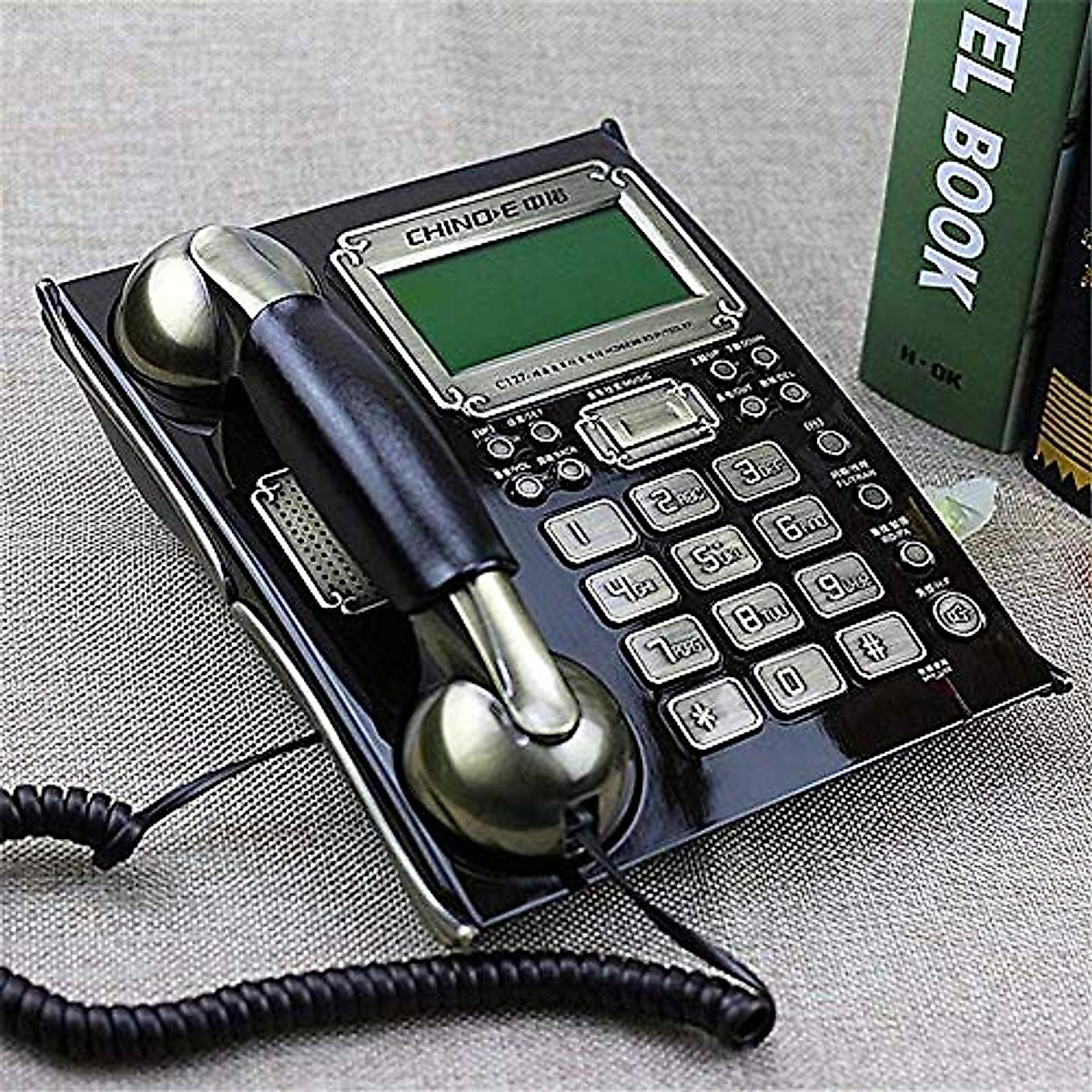 Landline Phone for Home Antique Retro Landline Phones for Home Corded Business Office Hh-end Fixed Telephone Size: 21.4x17.6x8.8cm Creative Retro Telephones