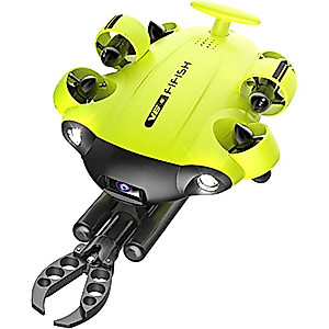 QYSEA FIFISH V6S Underwater Drone - Robotic Arm Claw + VR Box + 100M Cable + Spool + 64G SDcard + Industrial Case Bundle