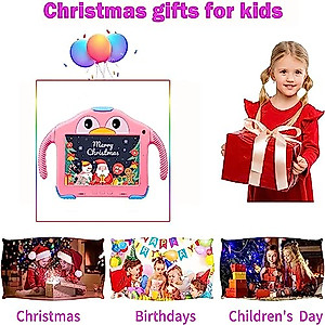 Toddler Tablet for Kids 7 inch Kids Tablet with Case Kids Learning Tablet with WiFi Dual Camera Bluetooth 32GB Parental Control Youtube Netflix Shockproof Case Children Tablet for Baby Boy Girl (Pink)