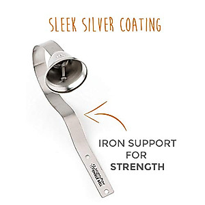 Mighty Paw Metal Potty Bell, an All Metal Dog Doorbell with Sleek Silver Bell and Support, The Thick-Walled Durable Bell Optimizes Sound Quality. Includes Free Training Tips