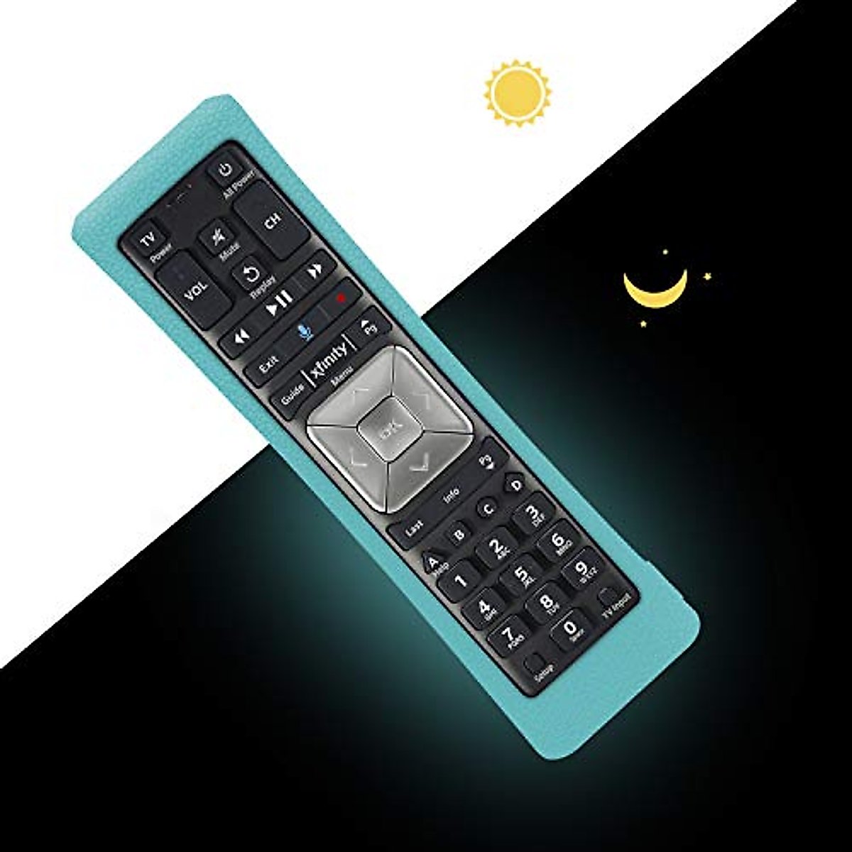Protective Silicone Remote Case for XFinity Comcast XR11 Premium Voice Activated Cable TV Backlit Remote Control Shockproof Washable Skin-Friendly Remote Control Cover with Loop (Glow in Dark Blue)