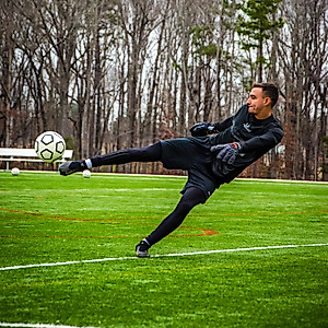 Renegade GK Eclipse Ambush Professional Goalie Gloves Pro Finger Savers | 4mm EXT Contact Grip | Black & Red Soccer Goalkeeper Gloves (Size 9, Youth-Adult, Neg. Cut, Level 5)