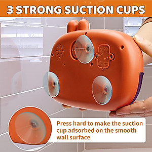 LZZAPJ Bath Toys for Toddlers 1-3，Dinosaur Bath Bubble Maker，Infant Shower Bath Toys for Kids 2-3-4 Years Old，Babies Bathtub Toys Gift for Boys Girls (Orange)