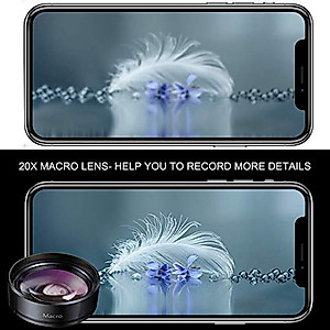 KEYWING Phone Camera Lens 3 in 1 Phone Lens Kit, 198 Fisheye Lens + 120 Super Wide-Angle Lens + 20x Macro Lens for iPhone Samsung Android Smartphone