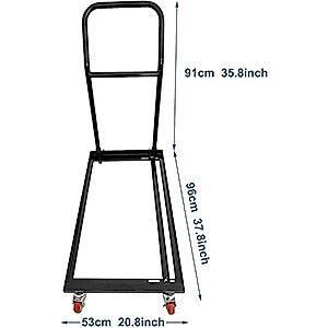 Sidasu Folding Chair Dolly Black Multi-Function Folding Chair Cart Commercial Grade Steel Frame Storage and Transport Dolly for Plastic Resin and Wood Folding Chairs