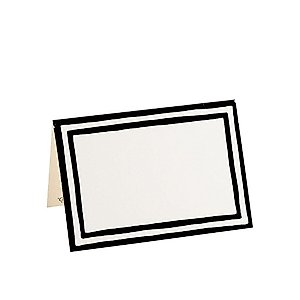 Caspari Border Stripe Place Cards in Black Foil - Set of 8