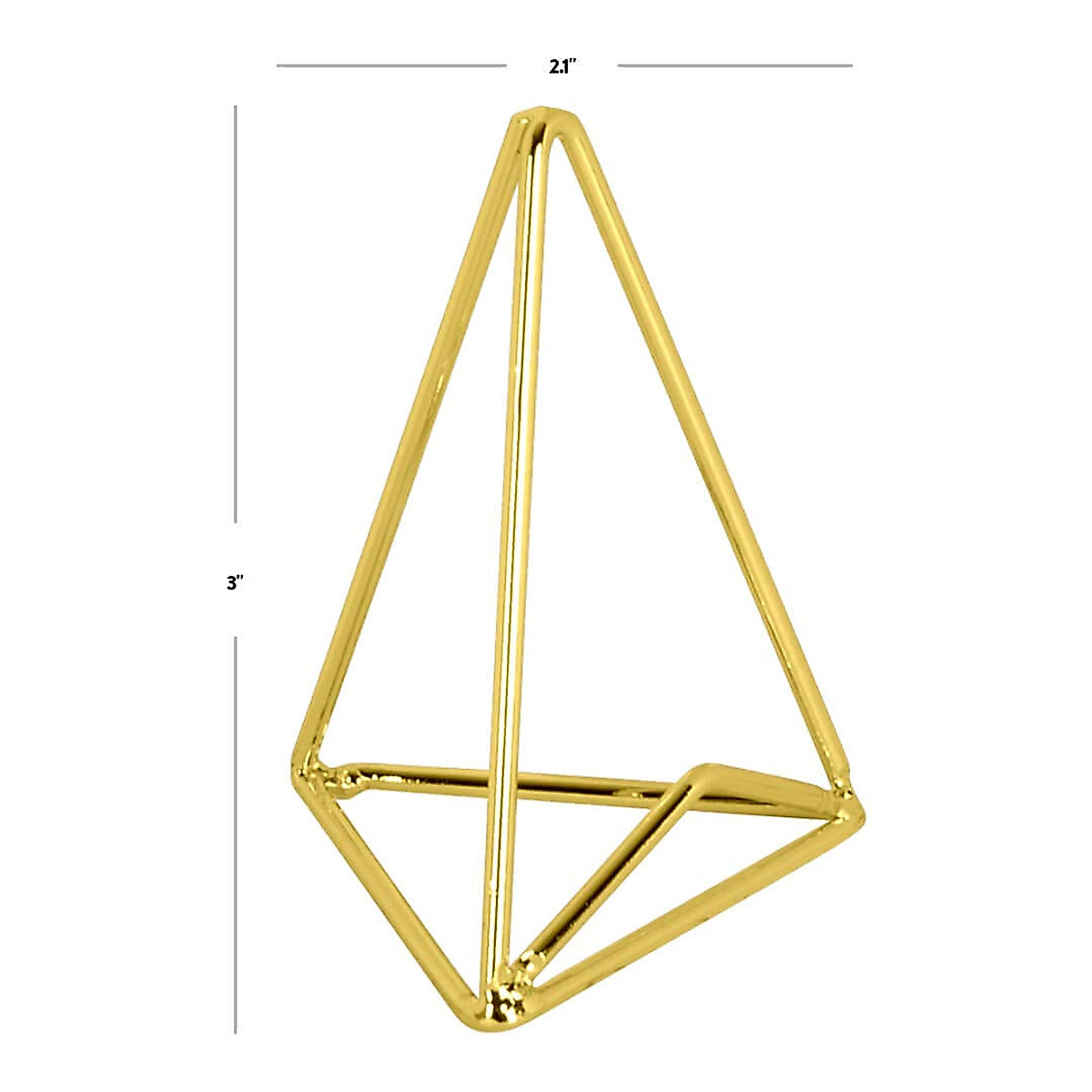 Koyal Wholesale Modern Metal Geometric Triangle Wedding Place Card Holders, Set of 12 Gold Table Number Holders