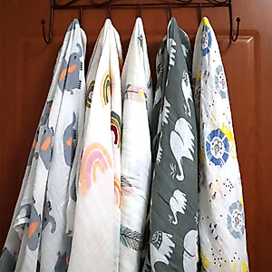 Baby Swaddle Blanket Unisex Swaddle Wrap Soft Muslin Swaddle Blankets Neutral Receiving Blanket for Boys and Girls, Large 47 x 47 inches(Lion)