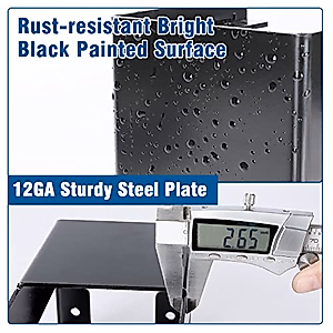 MOFEEZ Outdoor Firewood Log Storage Rack 2x4 Bracket Kit, Fireplace Wood Storage Holder, Adjustable to Any Length - Bright Black, Two Bases