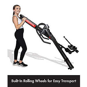 Health Gear ITM5500 Advanced Technology Inversion Table With Vibro Massage & Heat - Heavy Duty up to 300 lbs., Black/Red