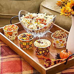 ROYAL BLUEBONNET Disposable Fall Bowls – 48 8oz Fall Themed Bowls for Thanksgiving Soup Bowls, Paper Bowls for Chili, Halloween Snack Cups, Pumpkin Soup Bowls, Fall Party Supplies, Fall Dessert Bowls