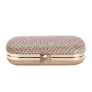 Mulian LilY M106 Glitter Clutch Purse For Women Sparkly evening bags Prom Party Handbag Rose Gold
