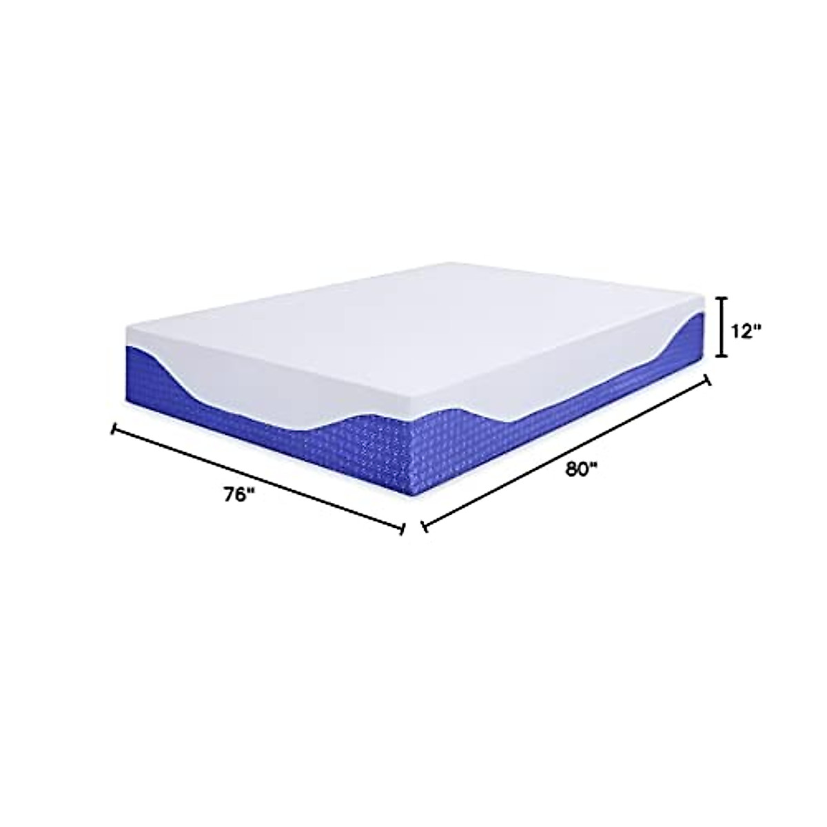 SLEEPLACE 12 Inch METIS Multi Layer Memory Foam Mattress Cobalt Blue (KING)