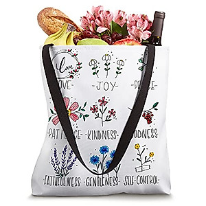 Inspirational Fruit Of The Spirit Botanical Flower Religious Tote Bag