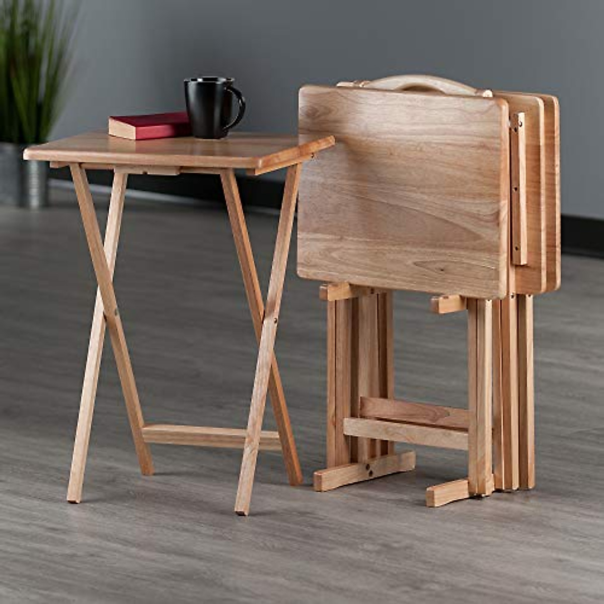 Winsome Wood Alex Snack Table Natural Set 5 Pc, 25.98 inches