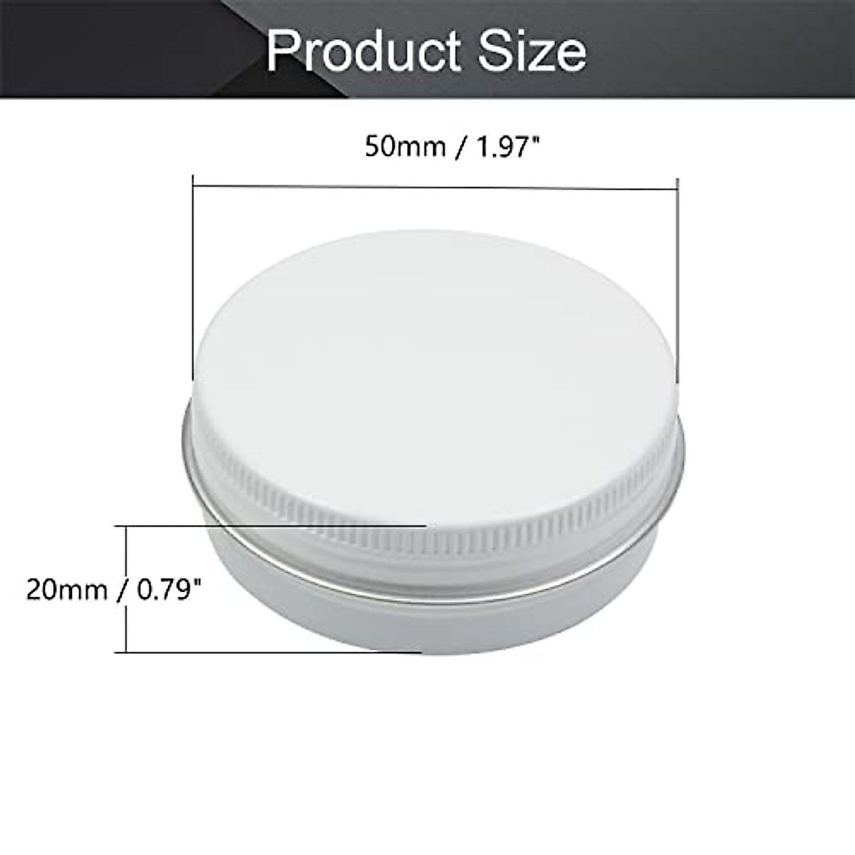 Othmro 24Pcs 1oz Metal Round Tins Aluminum Tin Cans Jar Refillable Containers 30ml Tin Cans Tin Bottles Containers with Screw Lid for Salve Spices Lip Balm Tea Candies White 50×20mm