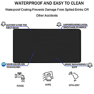 Large Mouse Pad, Gaming Mouse Pad, AREYTECO Big Mouse Pad, Durable 31.5"x15.7"x0.12" Large XL Extended Waterproof Non-Slip Base Long Keyboard XXL Mouse Pad with Stitched Edges for Office Gaming, Black