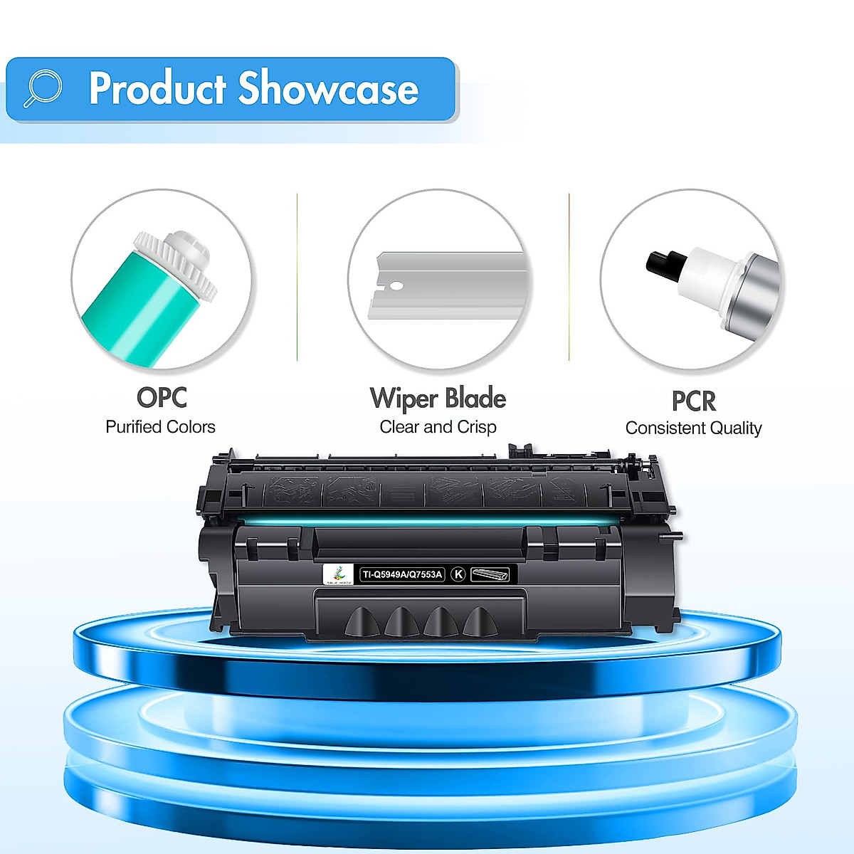 TRUE IMAGE Compatible Toner Cartridge Replacement for HP 49A Q5949A 53A Q7553A 49X Q5949X Used with 1320 1320n 3390 1160 1320tn 1320nw 3392 P2015 P2015dn Printer Ink (Black, 2-Pack)