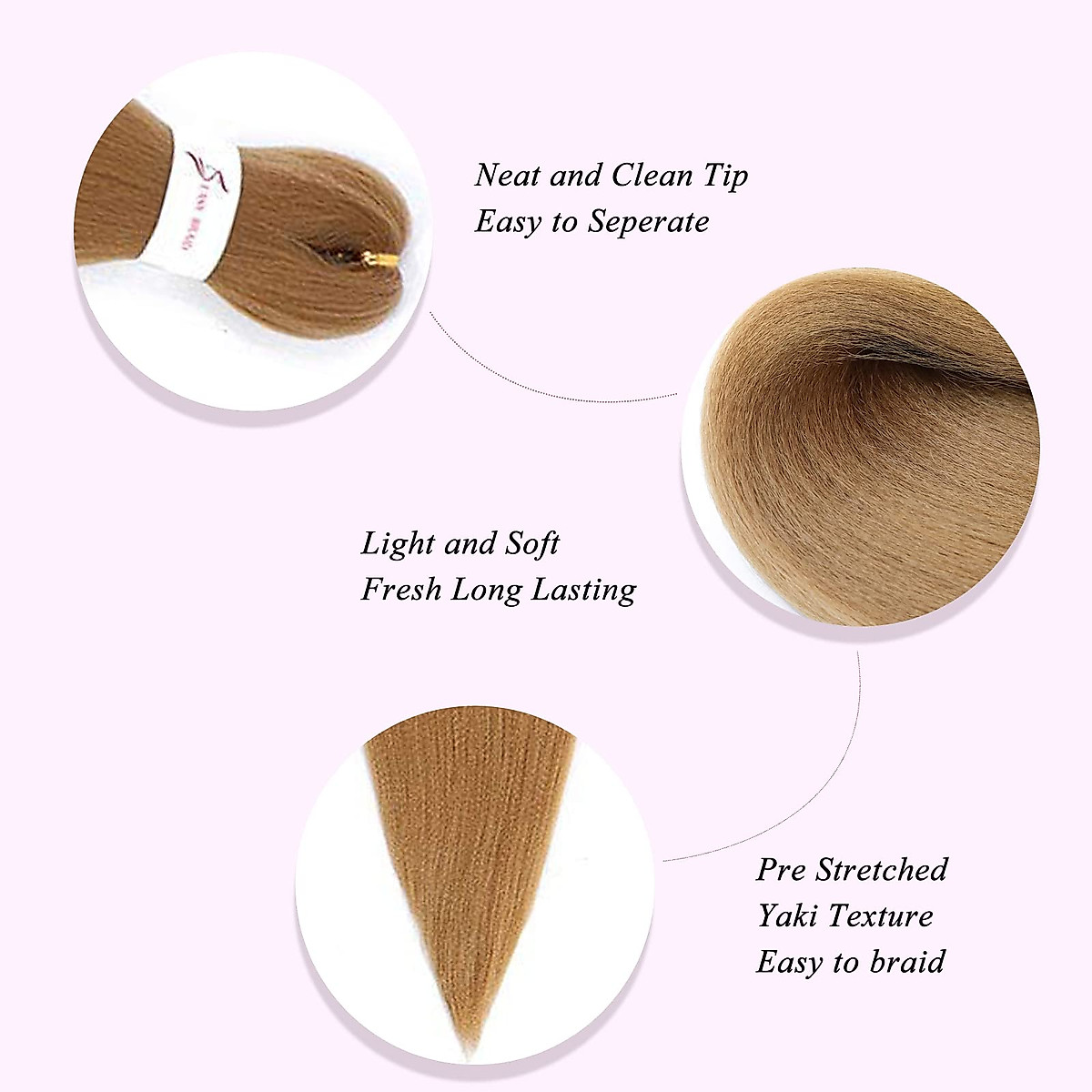 27 Braiding Hair Pre Stretched 26 inch 8 packs Honey Blonde Braiding Hair for Braids Professional Soft Yaki Synthetic Braids Hair Extension Hot Water Setting