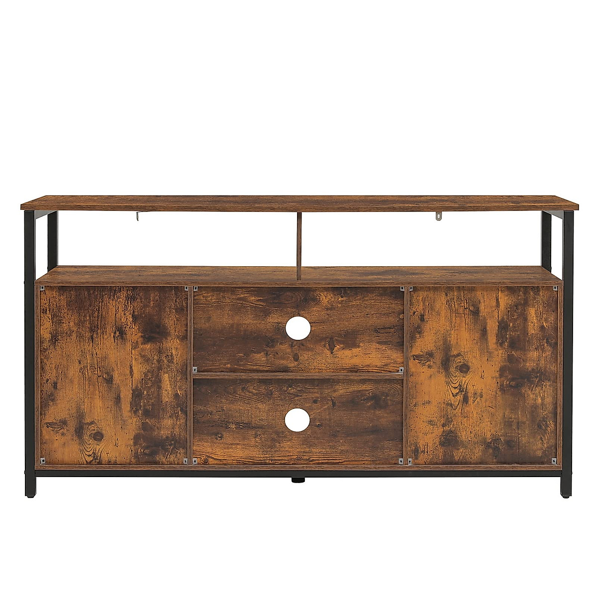 usikey Industrial TV Stand for 60 Inch TV, Entertainment Center, TV Cabinet with Storage Shelves, Media TV Console, Home Living Room Storage Cabinet for TV, Rustic Brown