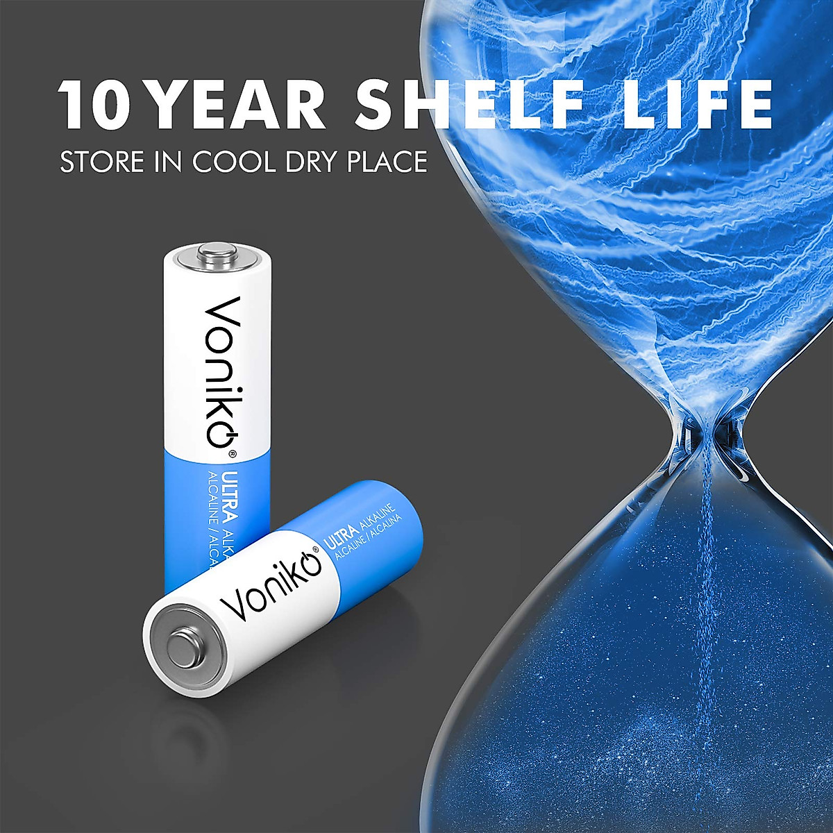 Voniko - Alkaline 9V Battery 2 Pack &Double A Batteries -12 Pack- Ultra Long Lasting