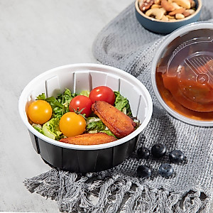 OTOR 12oz Meal Prep Food Container Sets with Airtight Deli Container Lids Bento box Lunch boxes take away 40 Sets food storage Two-color process Stackable Reusable BPA Free