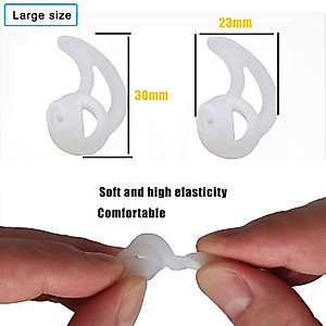 Silicone Fin Ear Mold for Two Way Radio Earpiece Replacement Earmold Earbud Tips for Surveillance Police Earpiece Coil Tube Headset (2 Pair Fin Large Right Ear)