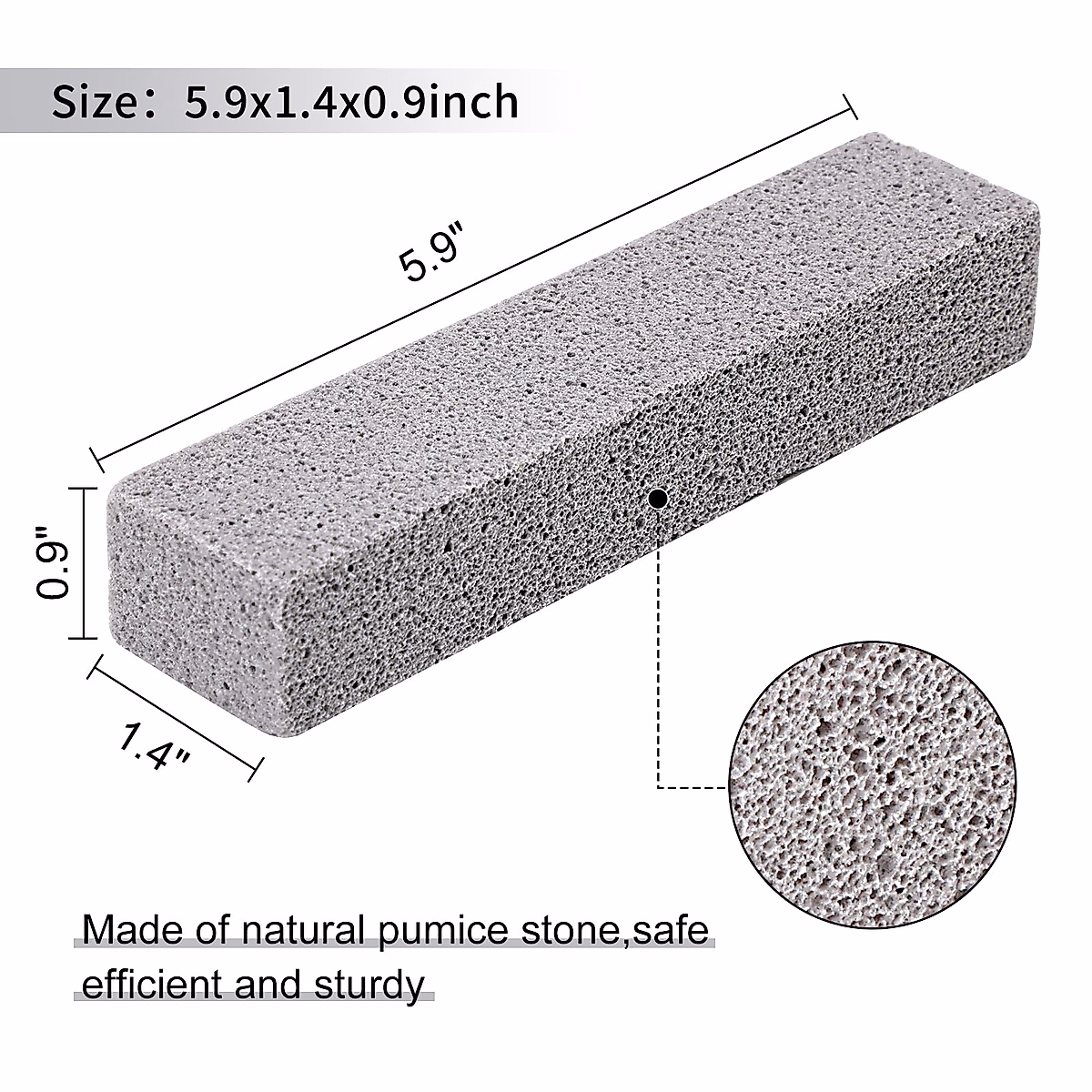 HongWay 10 Pack Pumice Stone for Cleaning, Pumice Stone for Toilet Cleaning Bowl Stick, Heavy Duty Strong Pumice Cleaning Bar for Bathtubs, Kitchen Sink, Grill, Household (5.9 x 1.4 x 0.9 Inches)
