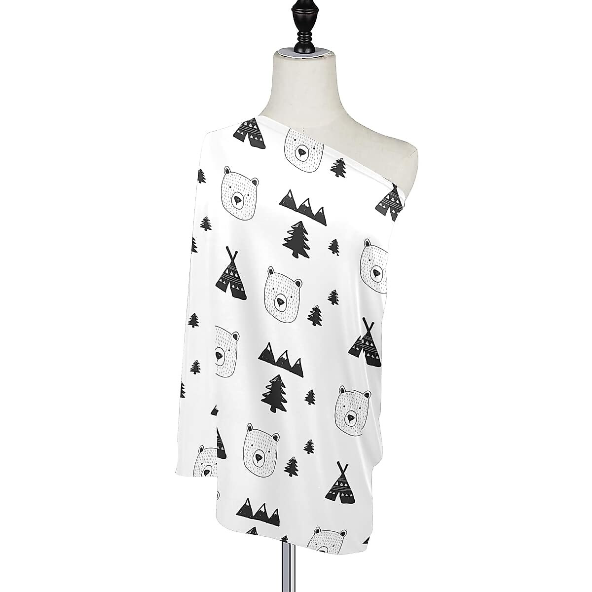 Baby Bear Forest Baby Car Seat Covers Canopy Nursing Cover Breastfeeding Scarf Soft Breathable Stretchy Coverage Infant Stroller Cover Multi Use for Boys Girls Babies