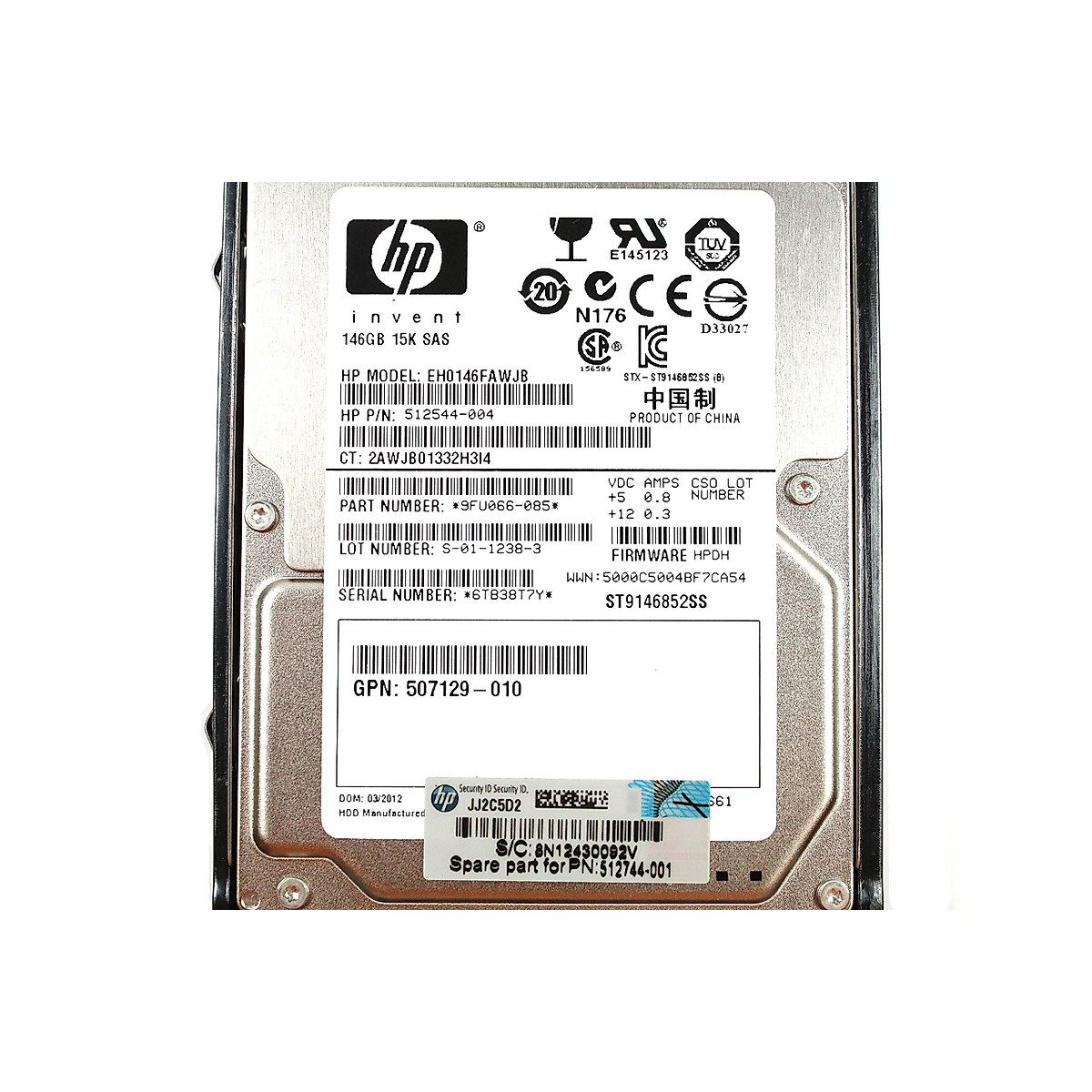 HP 512544-004 512544-004 146-GB 6G 15K 2.5 DP SAS Hard Drive