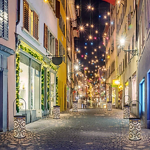 Tencoz Solar Lantern Outdoor, Solar Lantern Waterproof Garden LED Solar Light, Solar Metal Lantern Hanging Lights Moroccan Solar Decorative Lantern for Garden, Patio, Yard and Table