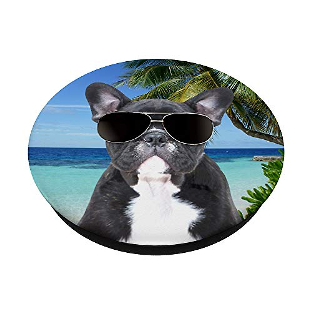 French Bulldog Frenchie Dog Beach Sunglasses Funny Cute PopSockets PopGrip: Swappable Grip for Phones & Tablets