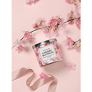 Spring Candle Cherry Blossom Scented Candle 3 Wicks Large Jar, 14 oz