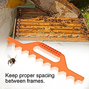 GLOGLOW 7/8/9 Frame Hive Spacer for Spacing Bee Frames, Bee Hive Frame Spcing Tool for spacing 8 Frames in a 10 Frame Sized Box, Beekeeping Equipment(Orange 9 Frame)