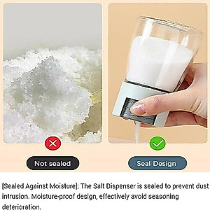 Salt And Pepper Shakers Precise Quantitative Push Type,0.5g Metering Salt Shaker,Clear Glass Salt Shakers For Kitchen,Salt And Pepper Shakers Set,Glass Salt Shaker Dispenser (2PCS-E)