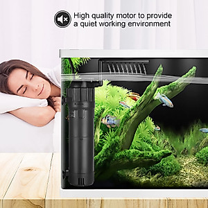 ITIY 3-Stage Aquarium Filter in-Tank Filter Internal Filter Fish Turtle Filter for 40-100 Gallon Fish Tanks with Aeration/Rainfall Modes, Flow Rate and Direction Adjustable