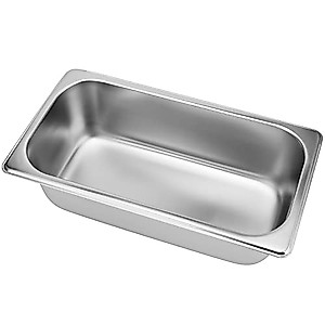 SINJEUN 8 Pack 1/3 Size x 4 Inch Deep Hotel Pan, Commercial Stainless Steel Pan Steam Pan for Restaurant, Hotel, Catering, Silver
