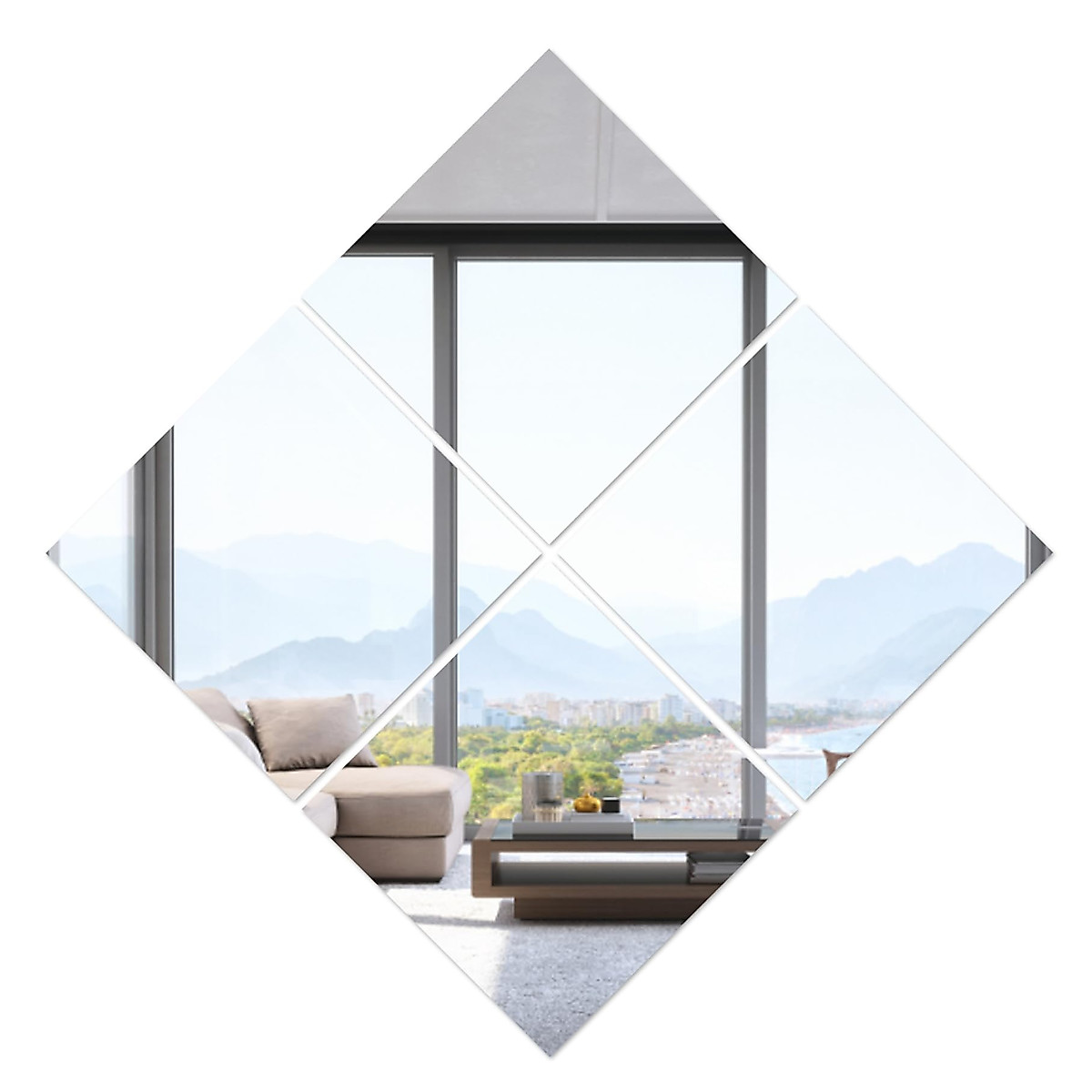 4PCS Full Body Mirror for Wall 11.81x11.81 Inch Full Body Mirror Wall Acrylic Mirror Wall Mounted Self-Adhesive DIY Frameless Mirror Full Length High-Definition Imaging for Home Gym Hallway