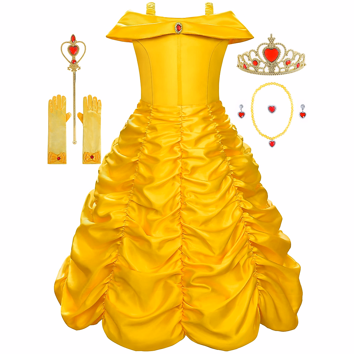 knemmy Princess Costume Dresses for Girls Costumes Halloween Cosplay Birthday Outfit Yellow