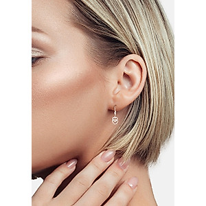 SOFIA MILANI - Solid 925 Sterling Silver Earrings for Women - Heart Dangle Earrings - 20453