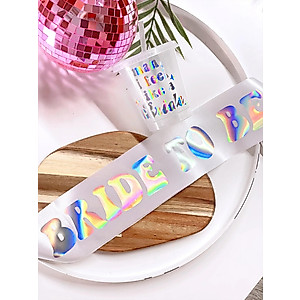 QPARTYFIRE Bachelorette Party Disco Themed Sash,Bride to Be Sash,Bachelorette Party Sash for Disco Ball Disco Theme Last Disco Space Cowgirl Sash