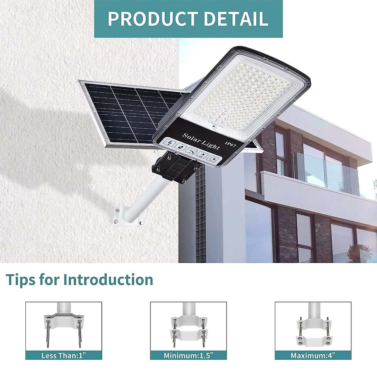CHUCAI LED Solar Outdoor Lights,300W Solar Street Light Outdoor Lamp,IP67 Waterproof Security Flood Light with Remote Control,6500k Daylight Dusk to Dawn Solar Lights for Stadium,Parking Lot,Garden