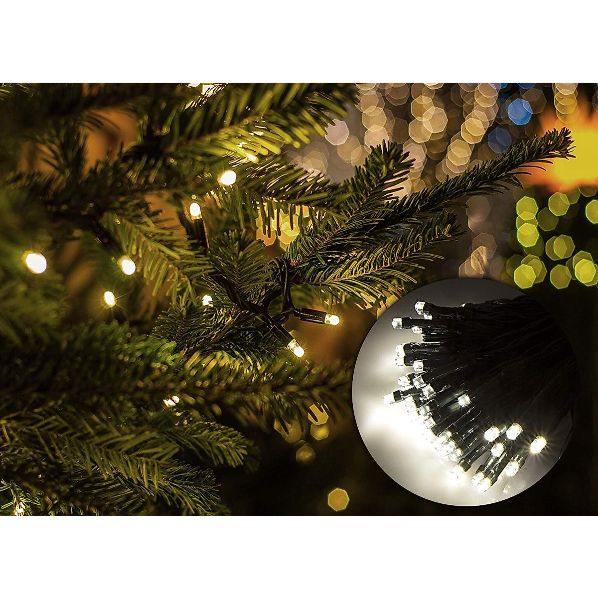 ORA LED Solar Powered String Lights, 200 LED’s, 112 ft., Waterproof, Dusk/Dawn Sensor, Perfect for Holiday, Christmas, Indoors, Outdoors, Home, Garden, Lawn, Patio, Wedding, Decorative Landscape