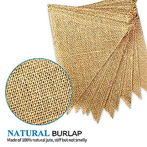 Novelty Place 15Pcs Burlap Banner - 14 Ft Triangle Flag - DIY Hand Painted Home Decorations for Holiday, Birthday, Wedding, Graduation and Party