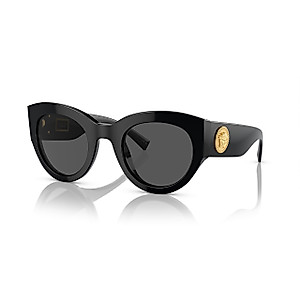 Versace Woman Sunglasses Black Frame, Dark Grey Lenses, 51MM